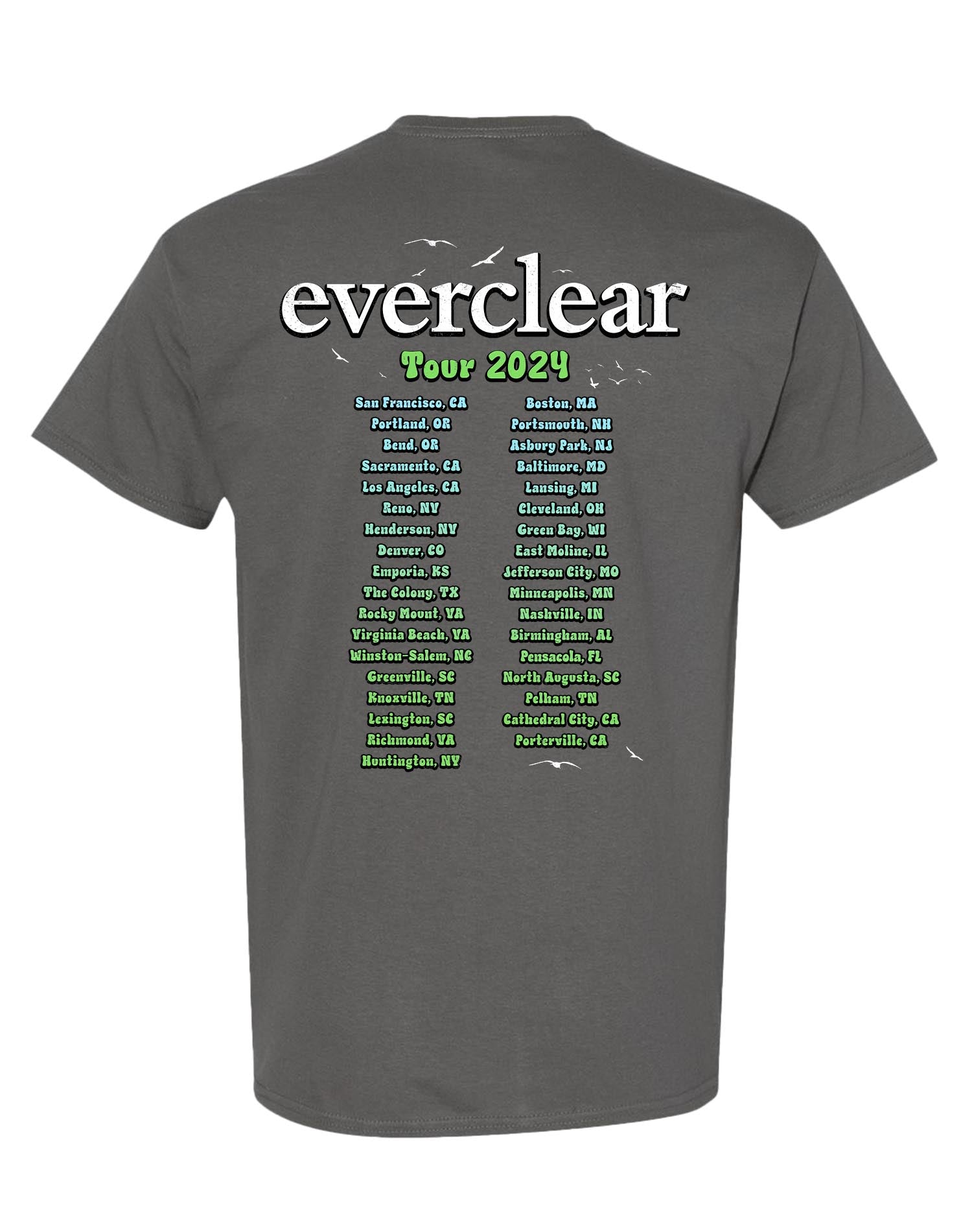 Everclear Charcoal 2024 Tour tee – Super Ultra Mega Merchandise