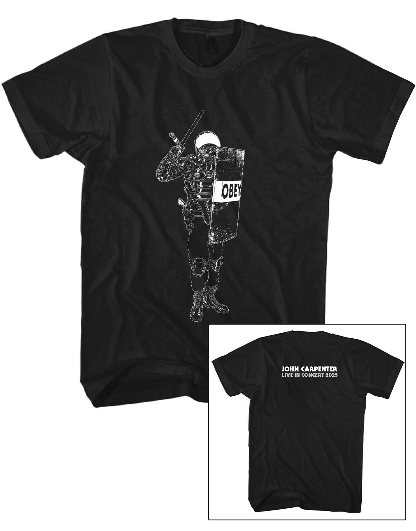 JOHN CARPENTER LIVE IN CONCERT - THEY LIVE - OBEY RIOT COP TEE – Super ...