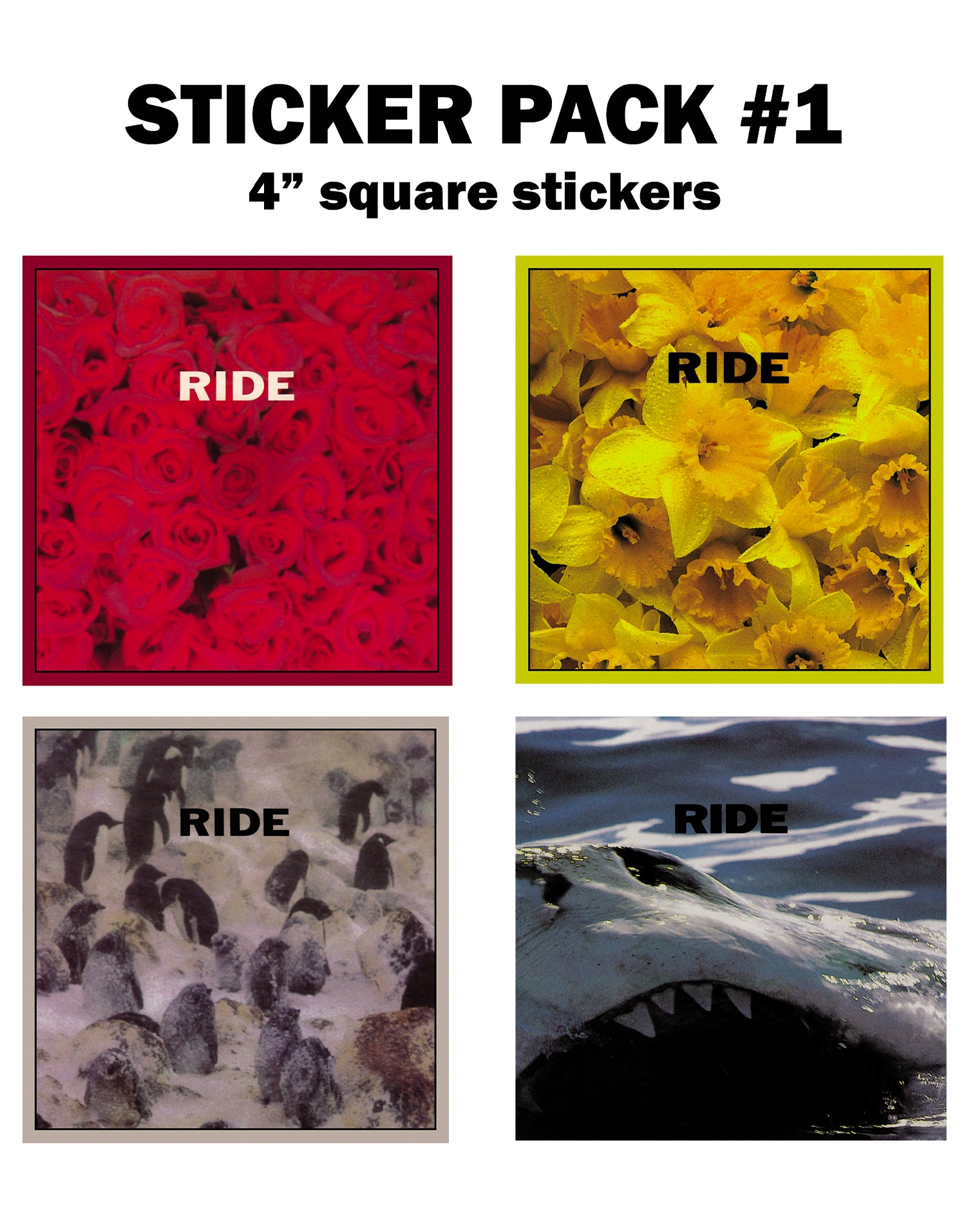 RIDE 4" STICKER SETS – Super Ultra Mega Merchandise