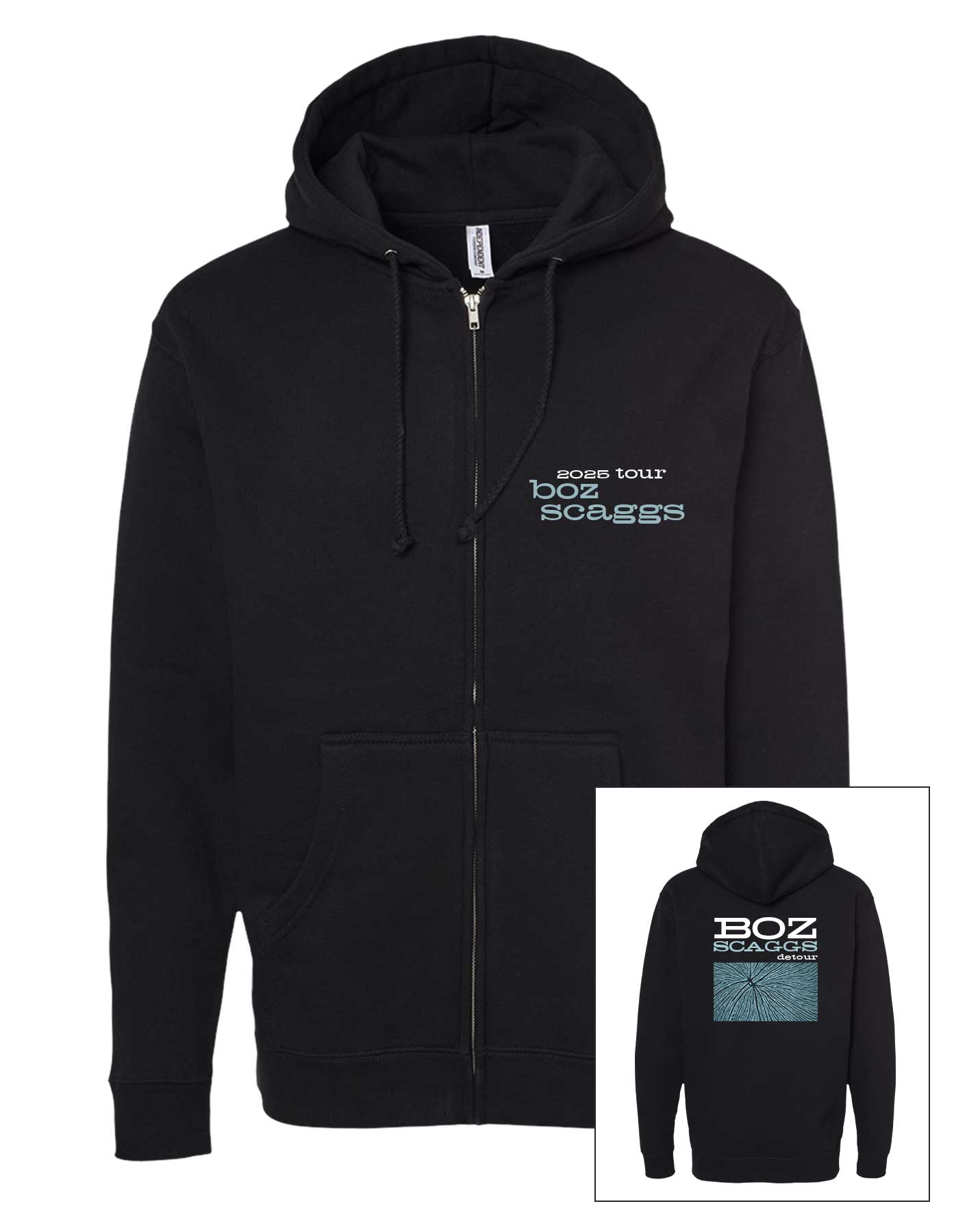 BOZ SCAGGS 2025 TOUR - DETOUR ZIP HOODIE – Super Ultra Mega Merchandise