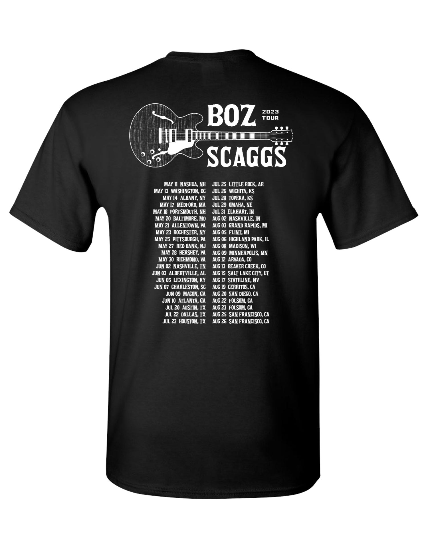 Boz Scaggs - Spring 2023 Tour Black tee – Super Ultra Mega Merchandise